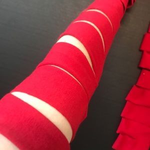 Hand Crafted | Accessories | Red Cut Out Gloves Cotton Arm Warmers ...